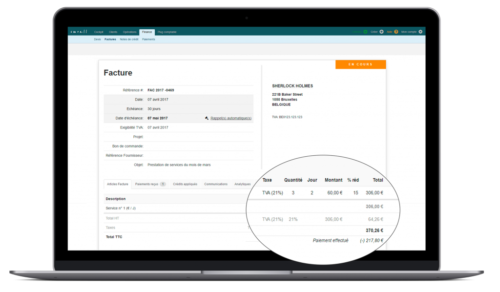 Online facturering | Smoall, beheertoepassing