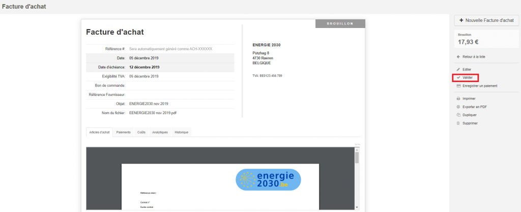 Comment valider une facture d'achat| Support - Smoall